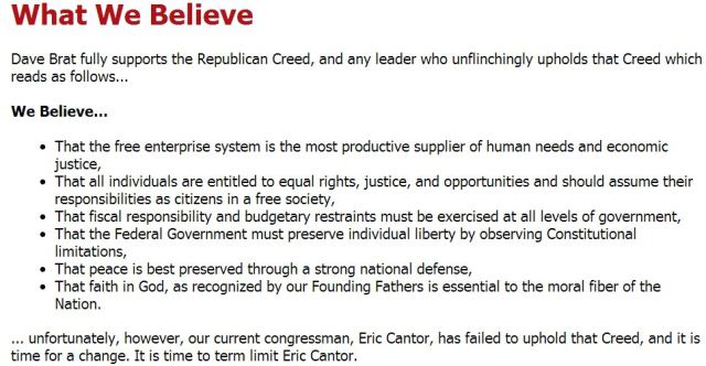 DAVE BRAT AND THE REPUBLICAN PARTY OF VIRGINIA CREED | The Patriot's ...